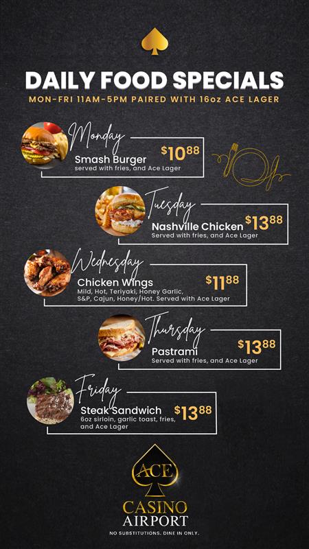 Food & Drink Specials & Dining Promotions | ACE Airport Casino