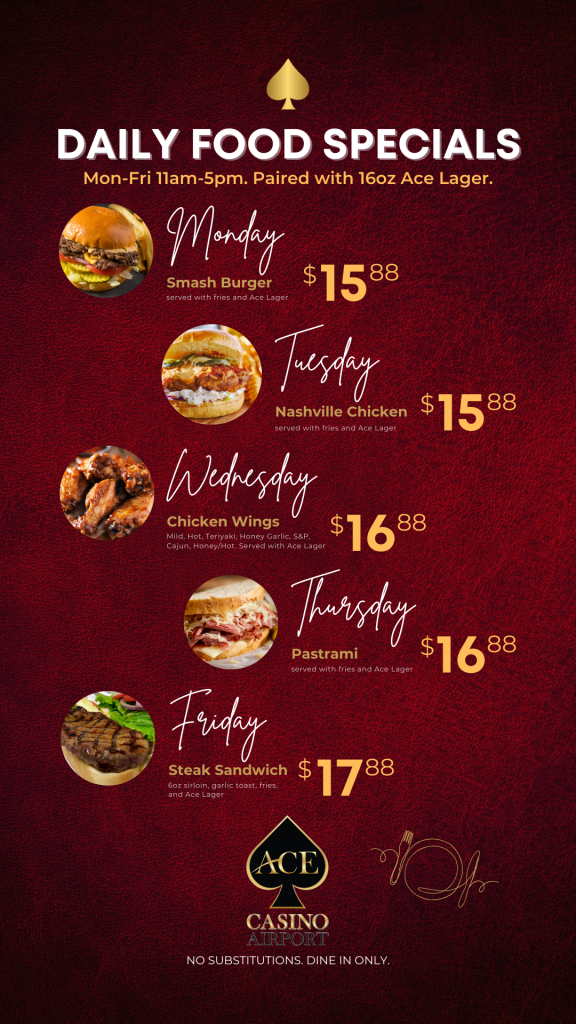 Food & Drink Specials & Dining Promotions | ACE Airport Casino